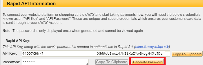 How do I set up my Sandbox API key and password?
