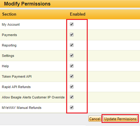 How do I set the permissions for the Security Role?