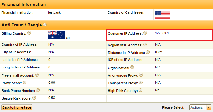 Can I check the IP address a transaction came from?