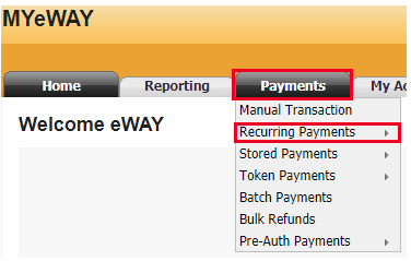 How do I setup a Recurring Payment in MYeWAY?