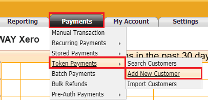 How do I manually setup a Token Customer?
