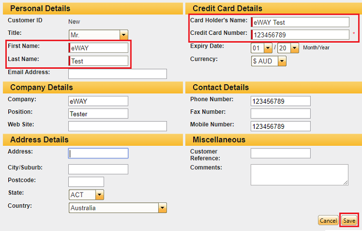 How do I manually setup a Token Customer?