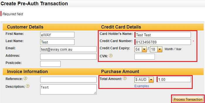 How do I manually setup a PreAuth transaction?